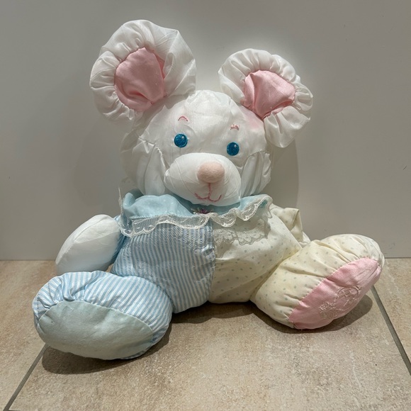 Toys | Fisher Price Puffalump White Vintage Mouse With Rattle | Poshmark